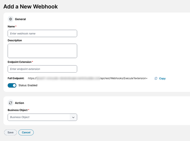 Creating a Webhook