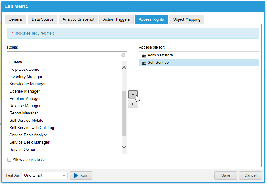 Adding Analytic Metrics to New Roles