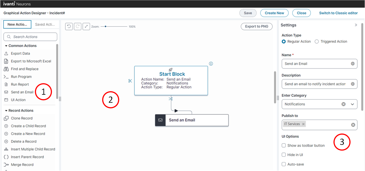 Using the Graphical Action Designer (GAD)