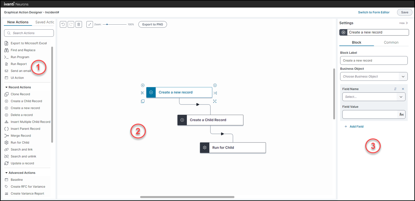 Using the Graphical Action Designer (GAD)