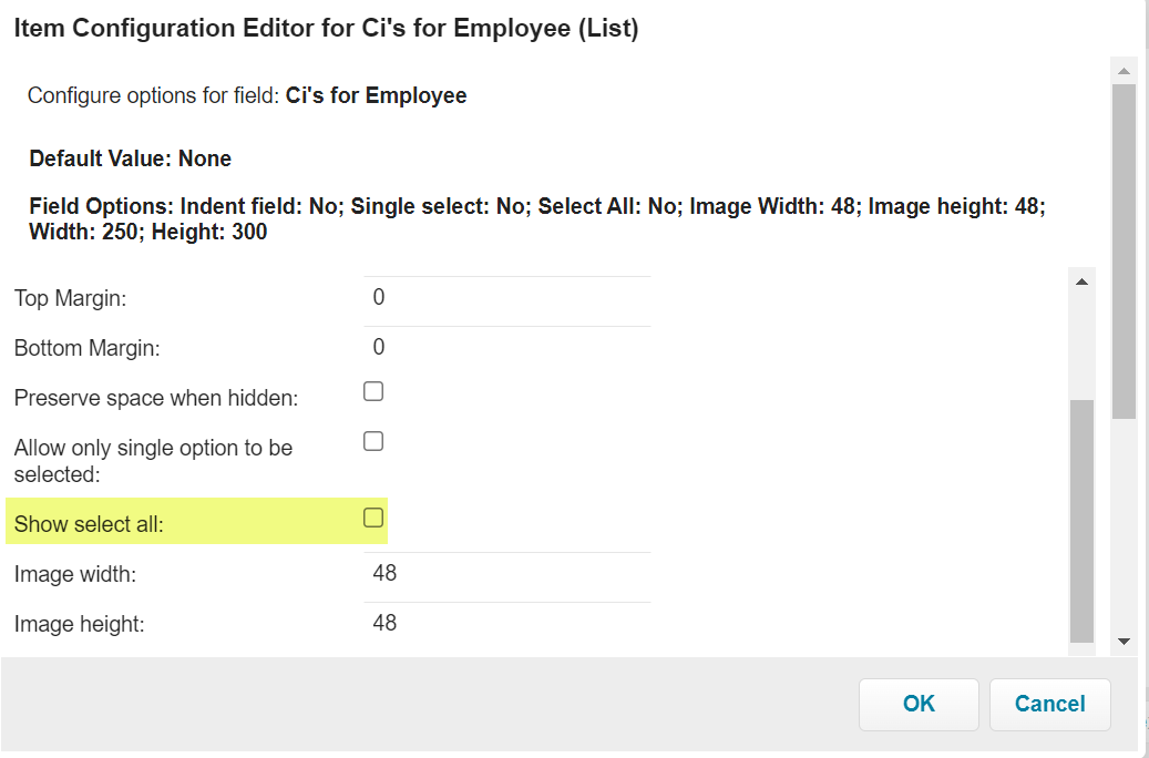 Configuring the List Control