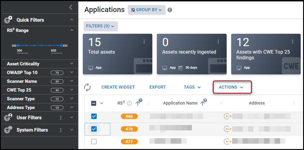 Setting an Application’s Asset Criticality