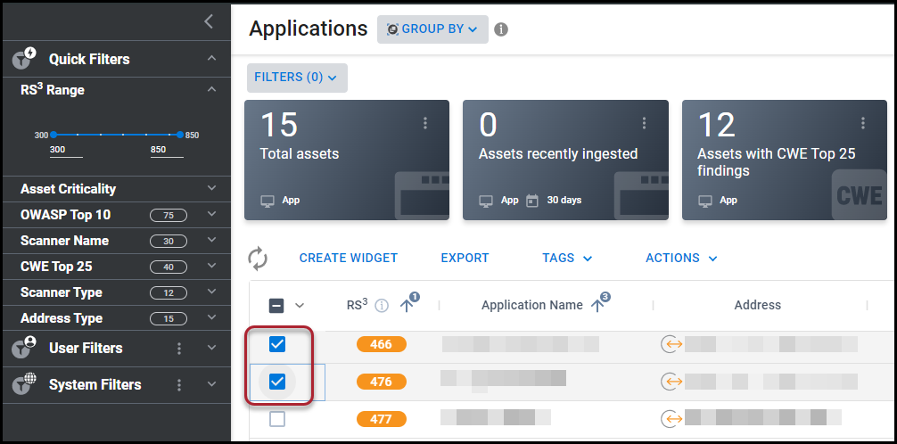 Setting an Application’s Asset Criticality