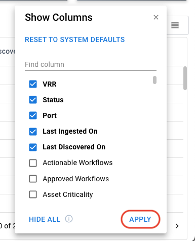 v2 List View Column and Row Settings