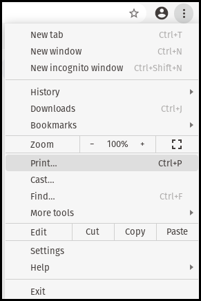 Printing a Dashboard through Chrome Browser