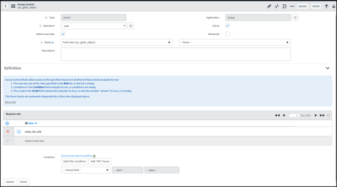ServiceNow Incident Connector Permissions