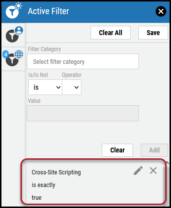 Setting an Active Filter