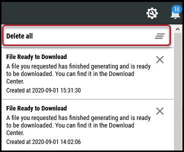 Clearing Notifications from the Alert Window