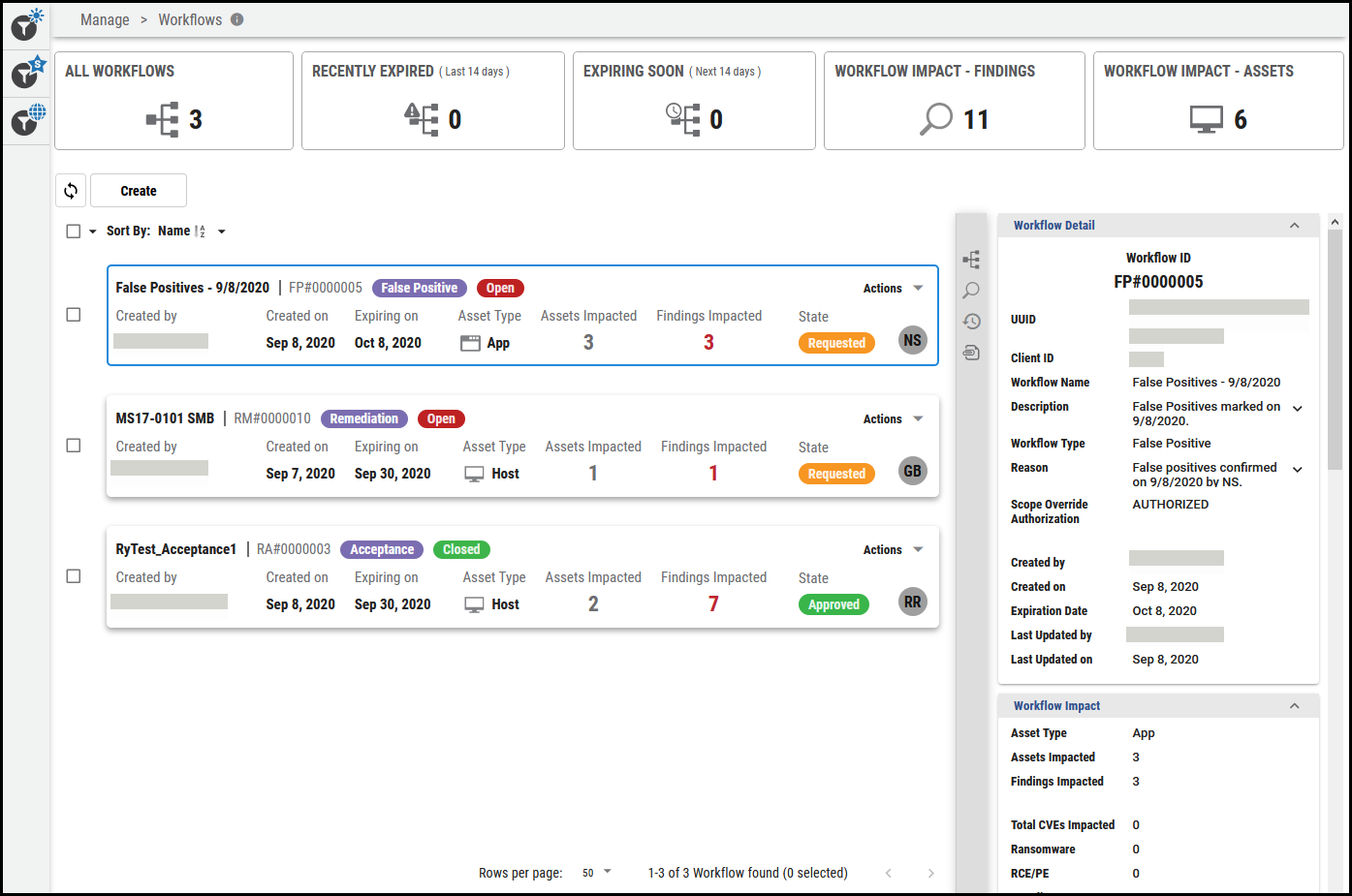 Workflows Page: Overview