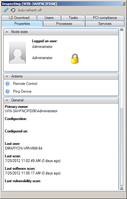 Viewing data using the inspector