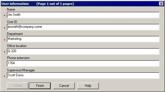 Filling out forms on the device