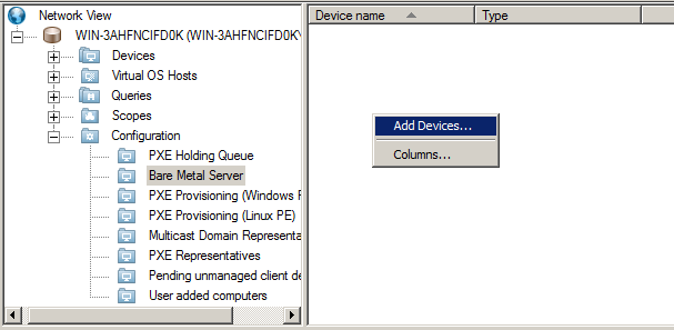 Provisioning bare metal devices