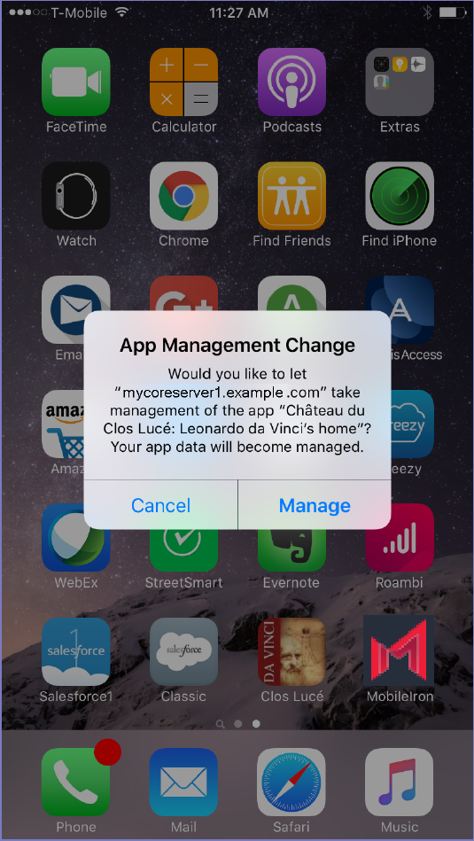 Unmanaged to managed app conversion on iOS devices