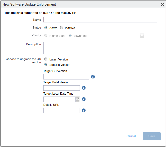 Software update enrollment policy