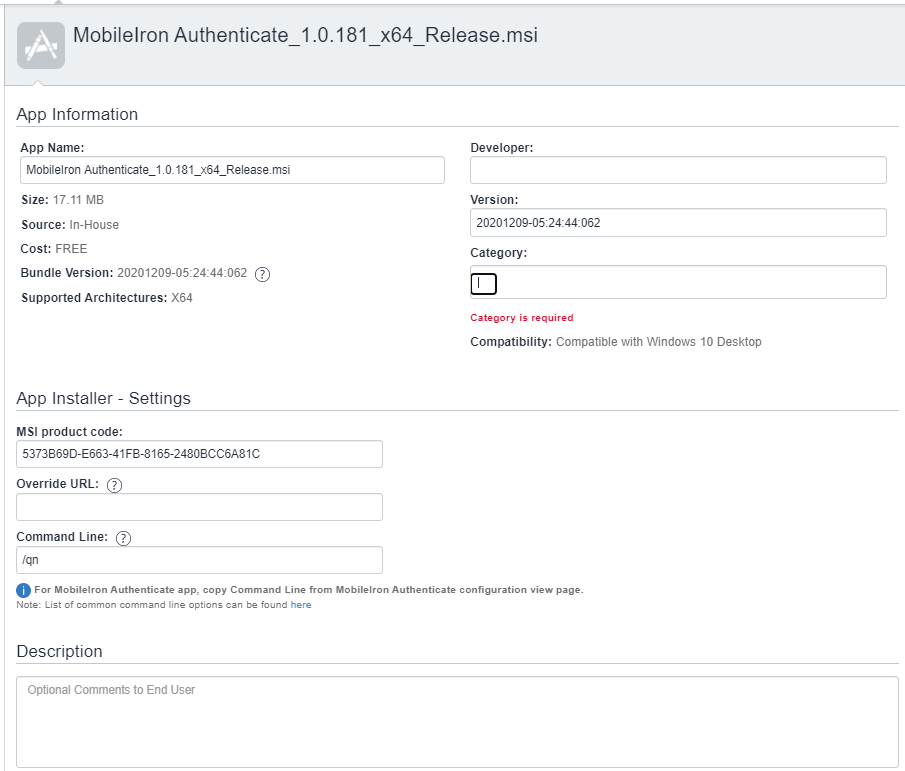 Adding And Distributing A Windows Application For Authenticate 3065