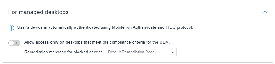 Password-less login from managed devices