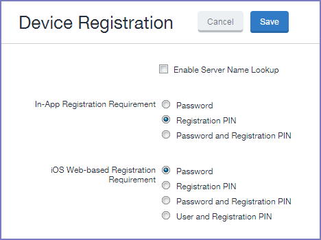 Registering devices in the user portal
