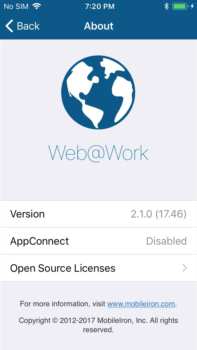 AppConnect and non-AppConnect modes for Ivanti Web@Work for iOS