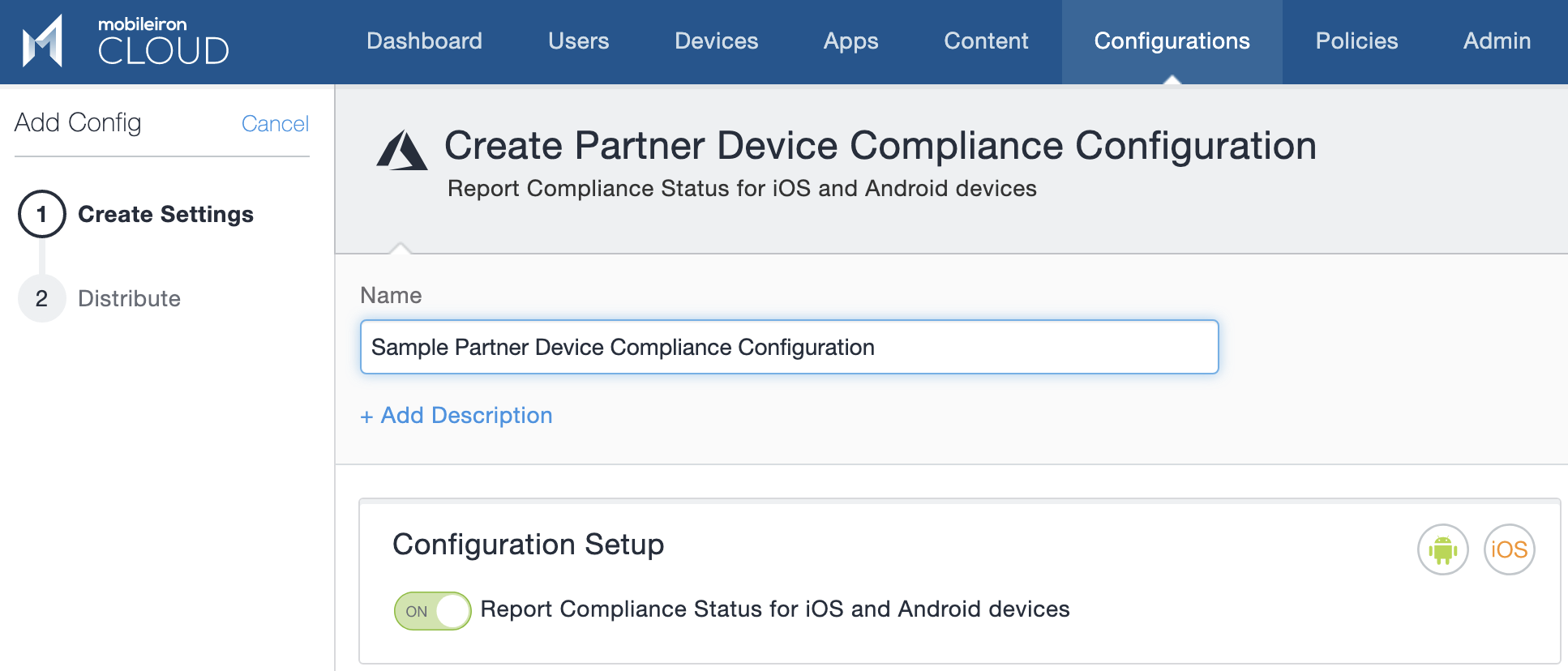 Creating a partner device compliance policy