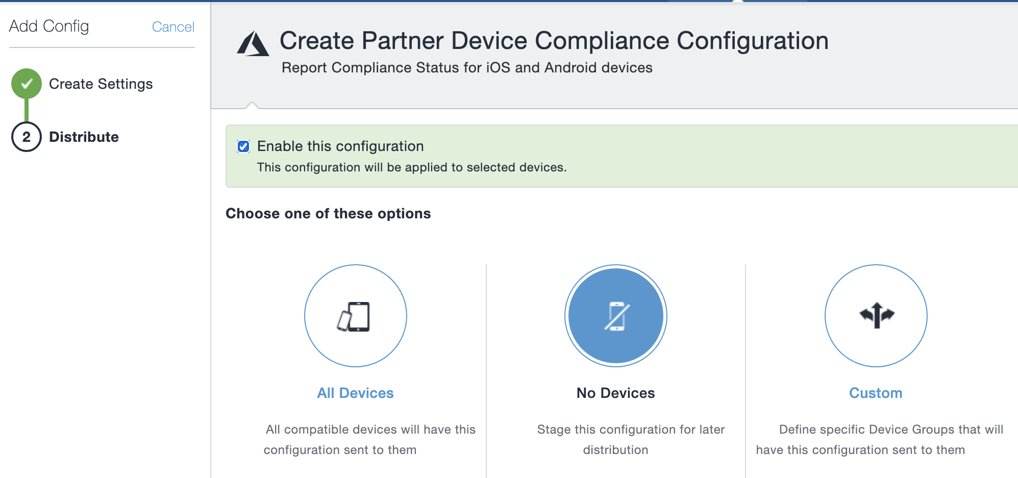 Creating a partner device compliance policy