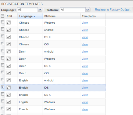 Customizing registration messages