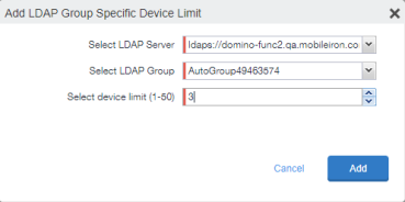 Limiting devices per user by LDAP group membership