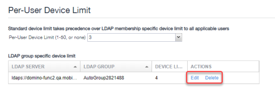 Limiting devices per user by LDAP group membership