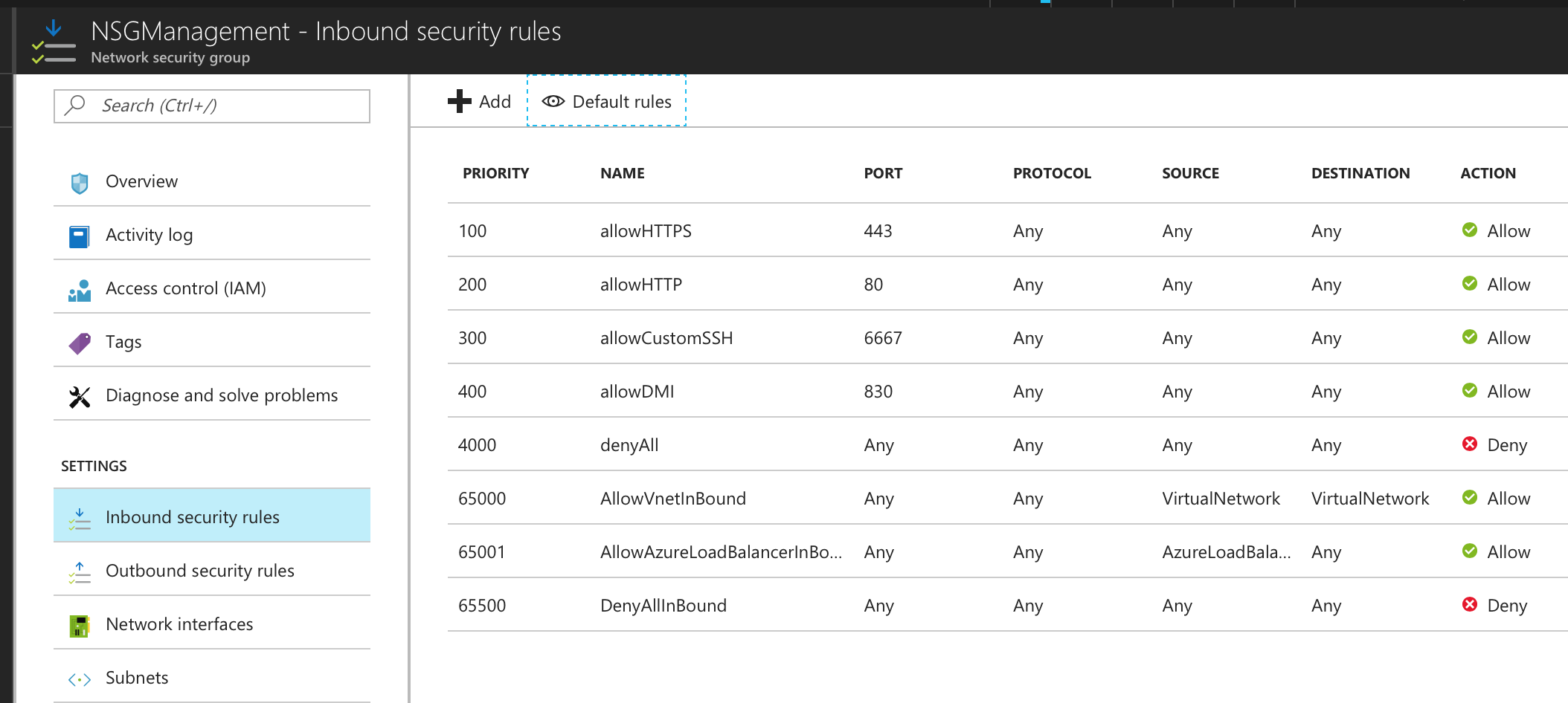 Appendix A: Network Security Group (NSG)