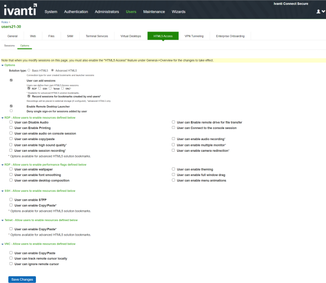 Remote Desktop and Telnet/SSH via HTML5 Access