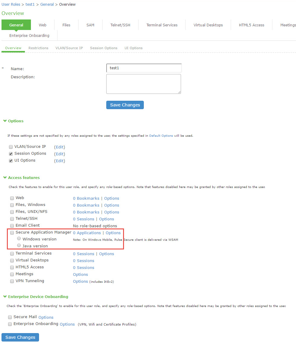 Pulse Secure Application Manager