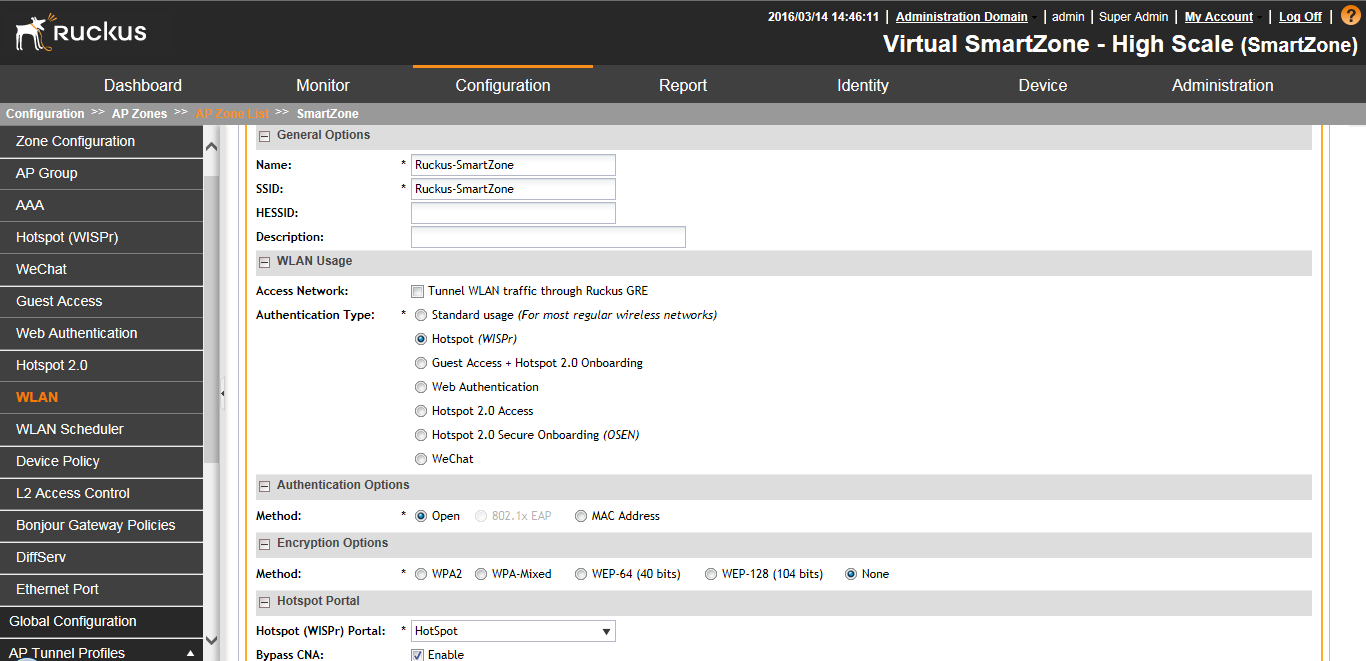 Ruckus SmartZone WLC Configuration