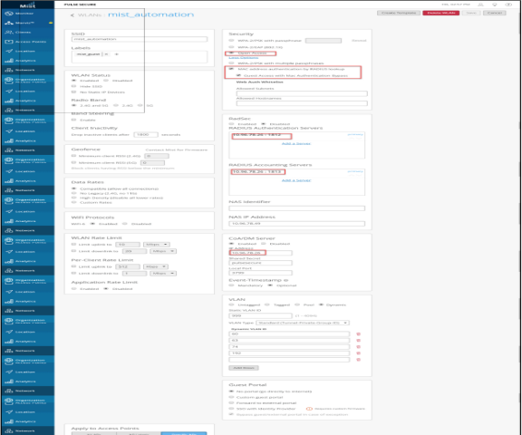 Example Configuration: Guest Access with Juniper Mist WLC