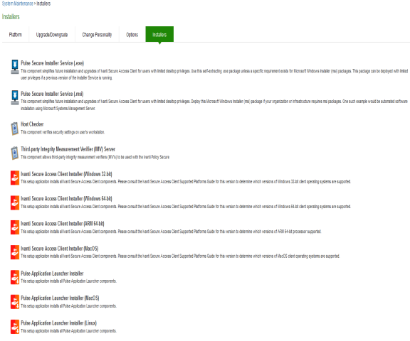 Downloading Client Installer Files