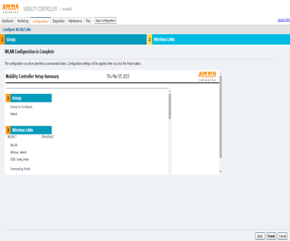 Configuring Aruba WLC