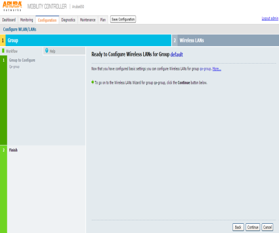 Configuring Aruba WLC