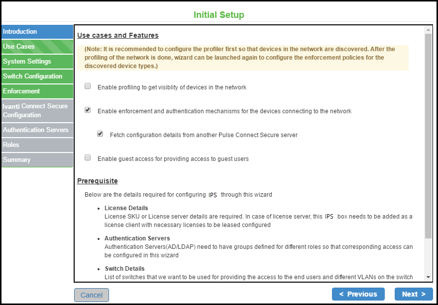 Configuring IPS using Initial Setup Wizard