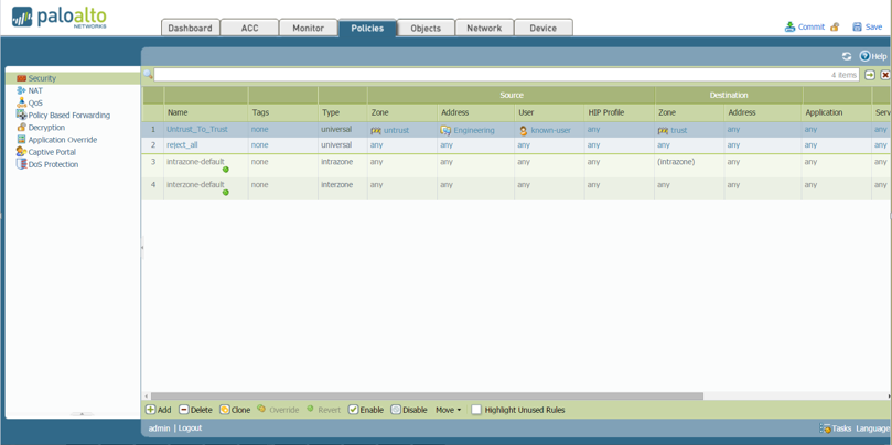 Configuring Palo Alto Networks Firewall