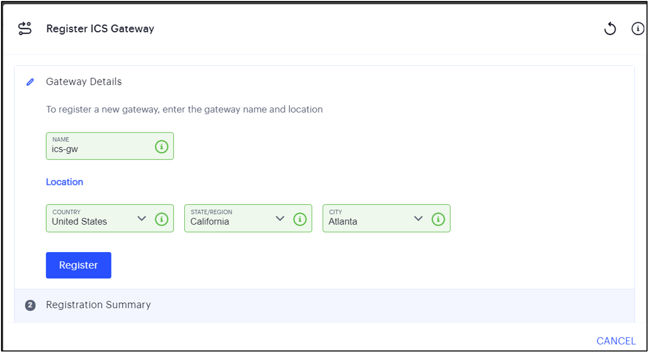 Registering Ivanti Connect Secure Gateway