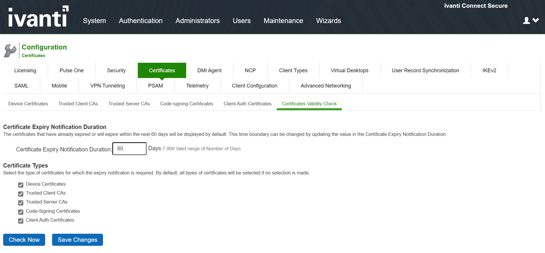 Certificate Security Administration