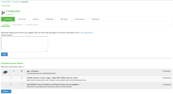 How to enable RADIUS Server