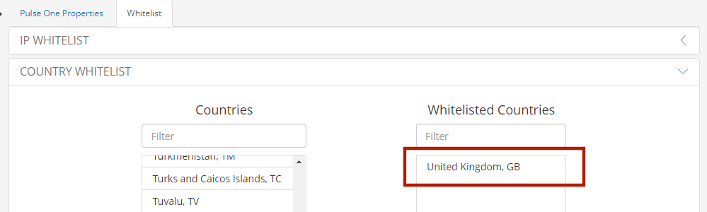 Whitelisting Countries for Admin Login