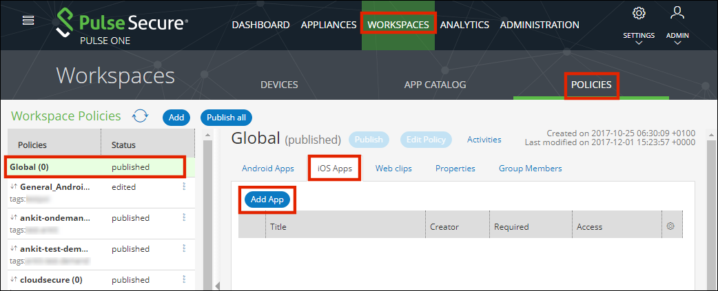 Working with the App Catalog