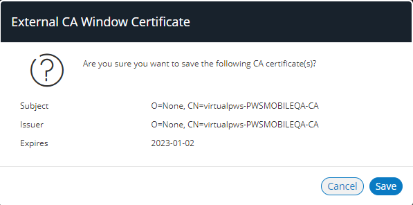 Adding a CA Certificate