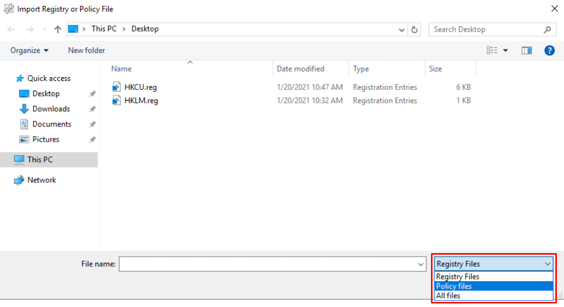 Configure Registry Settings