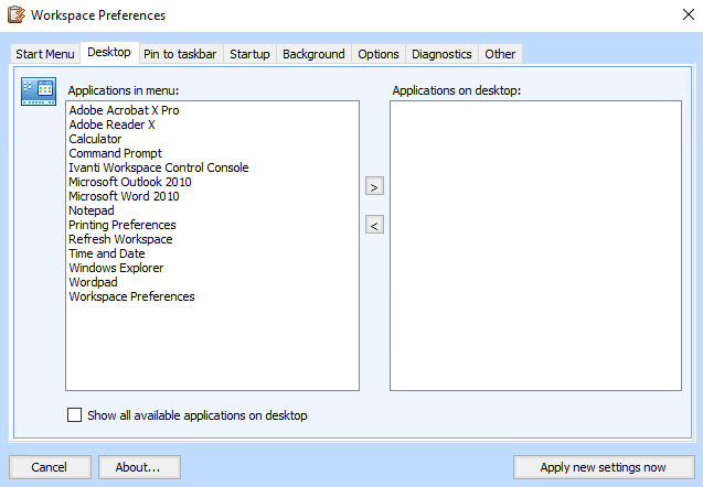 Workspace Preferences Customization