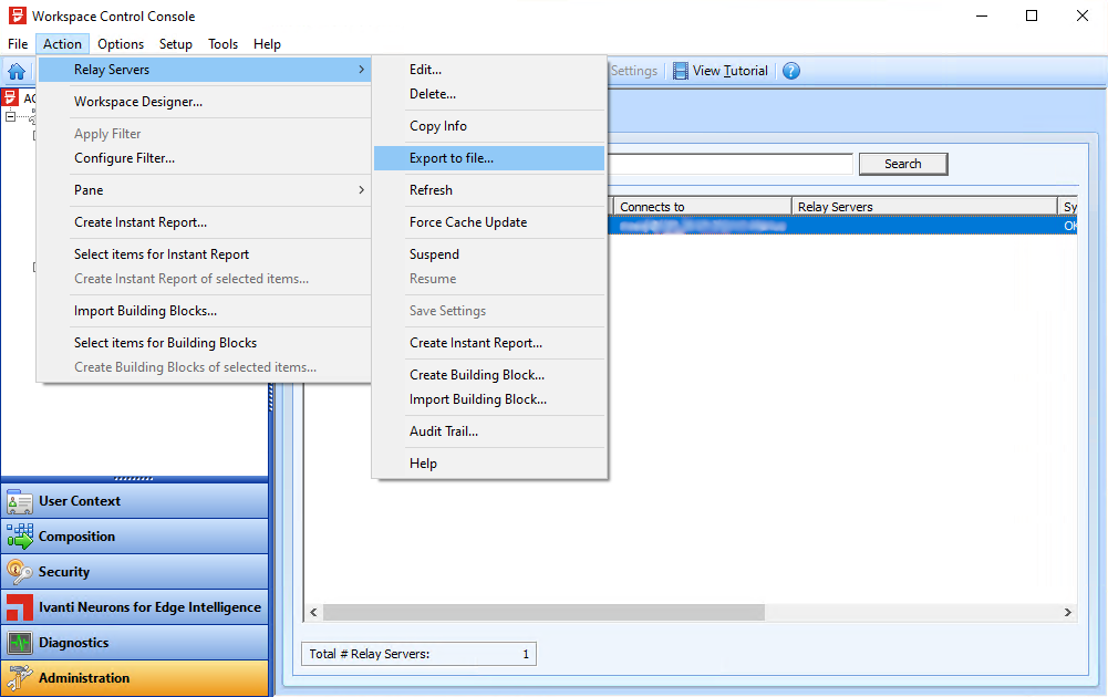 Export Relay Servers Overview to CSV file