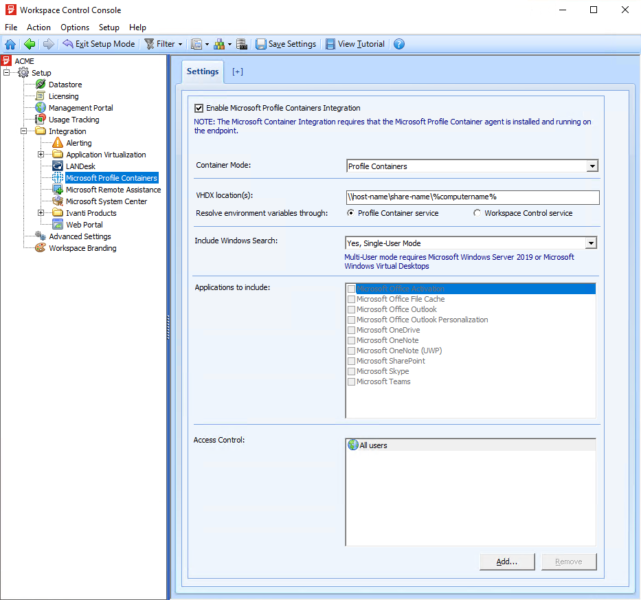 Microsoft Profile Containers